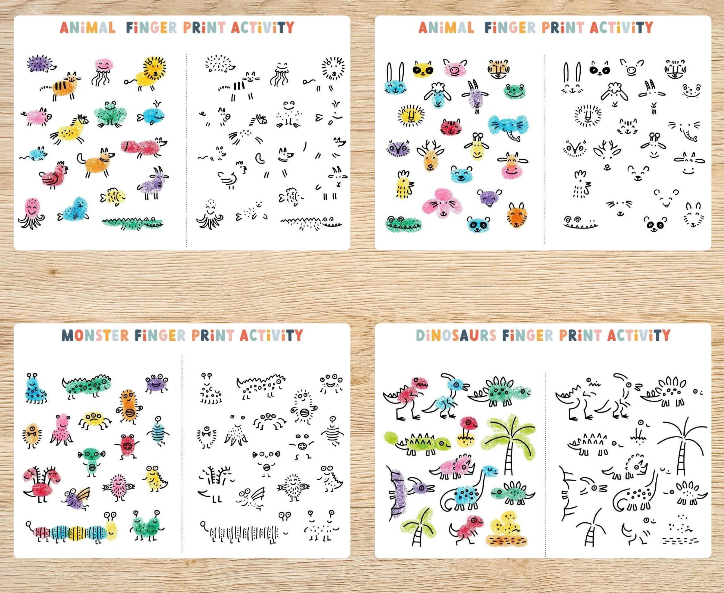 Kids Fingerprint Printables, Fingerprint Art, Personalised Gift ...