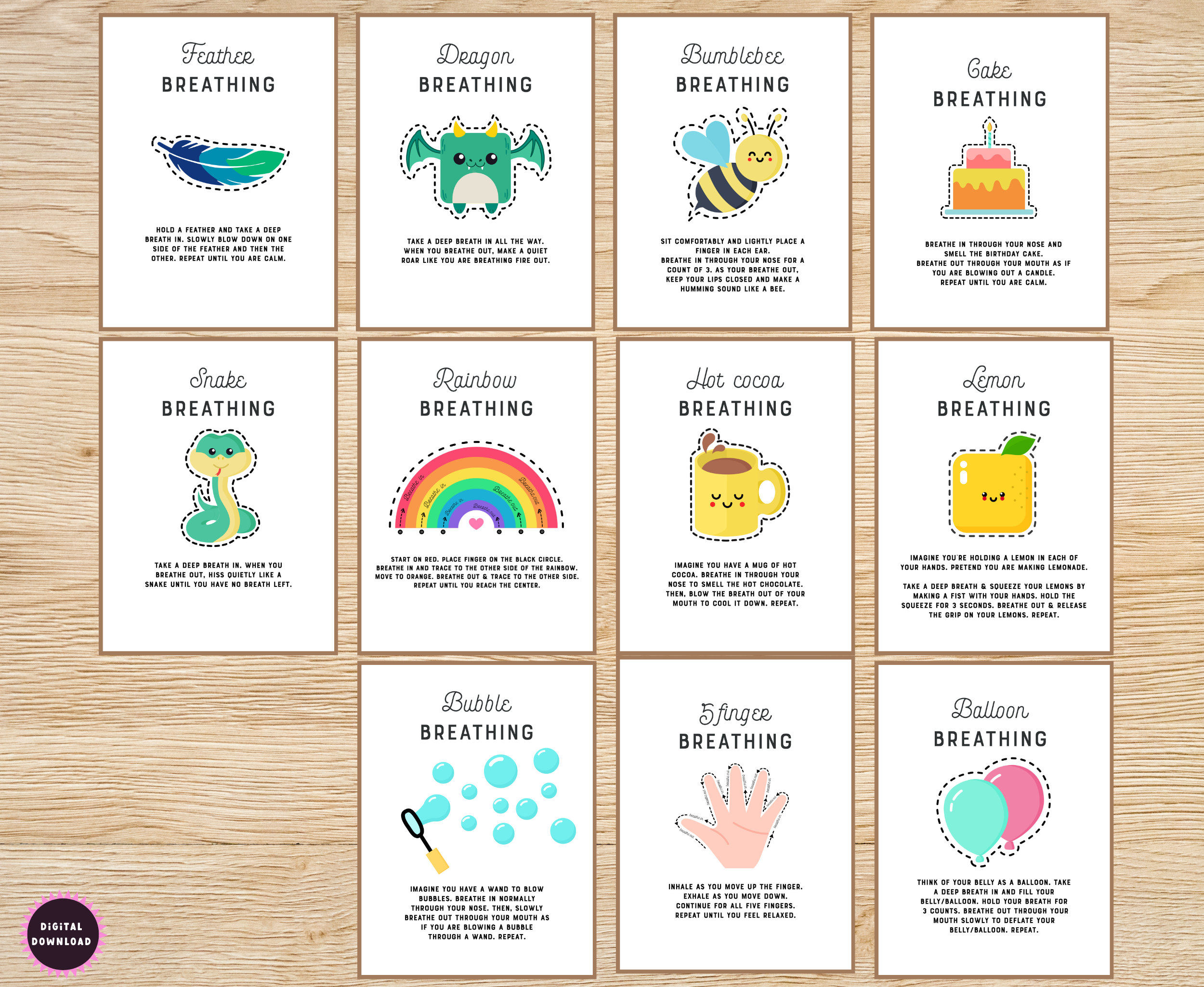 Finger Tracing Calming Cards, Calm Down Corner Activity, Meditation ...