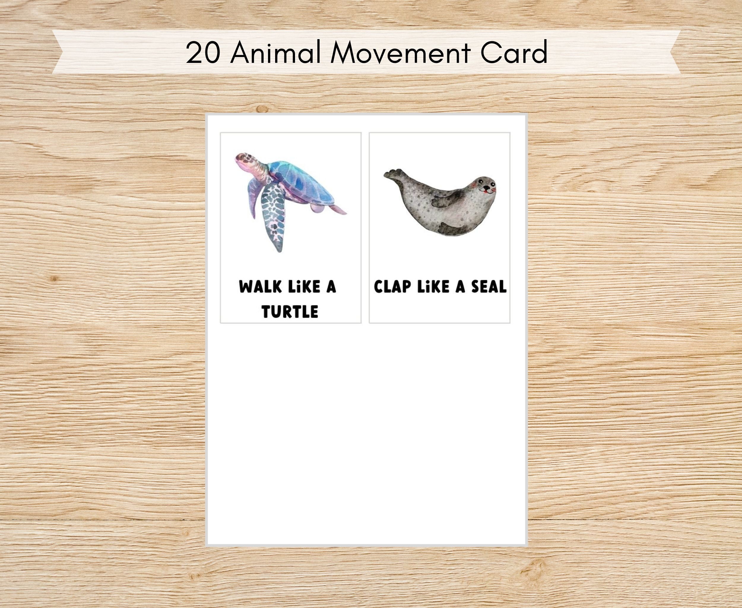 Animal Movement Cards, Movement Activity, Action Cards, Circle Time ...
