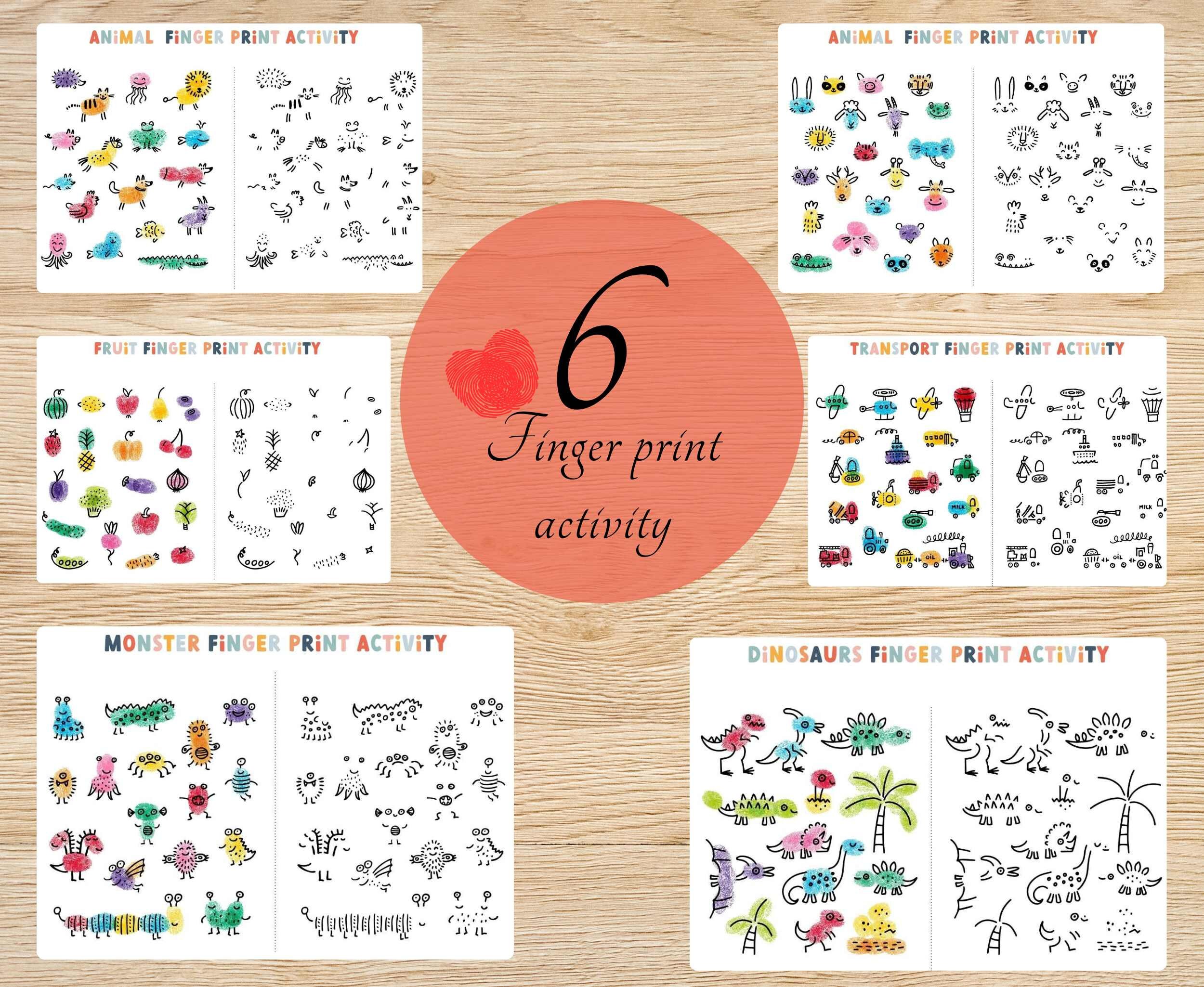 Kids Fingerprint Printables, Fingerprint Art, Personalised Gift ...
