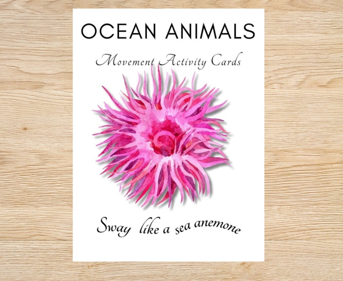 Ocean Animal Movement Cards, Gross Motor Movement Activity, Action ...