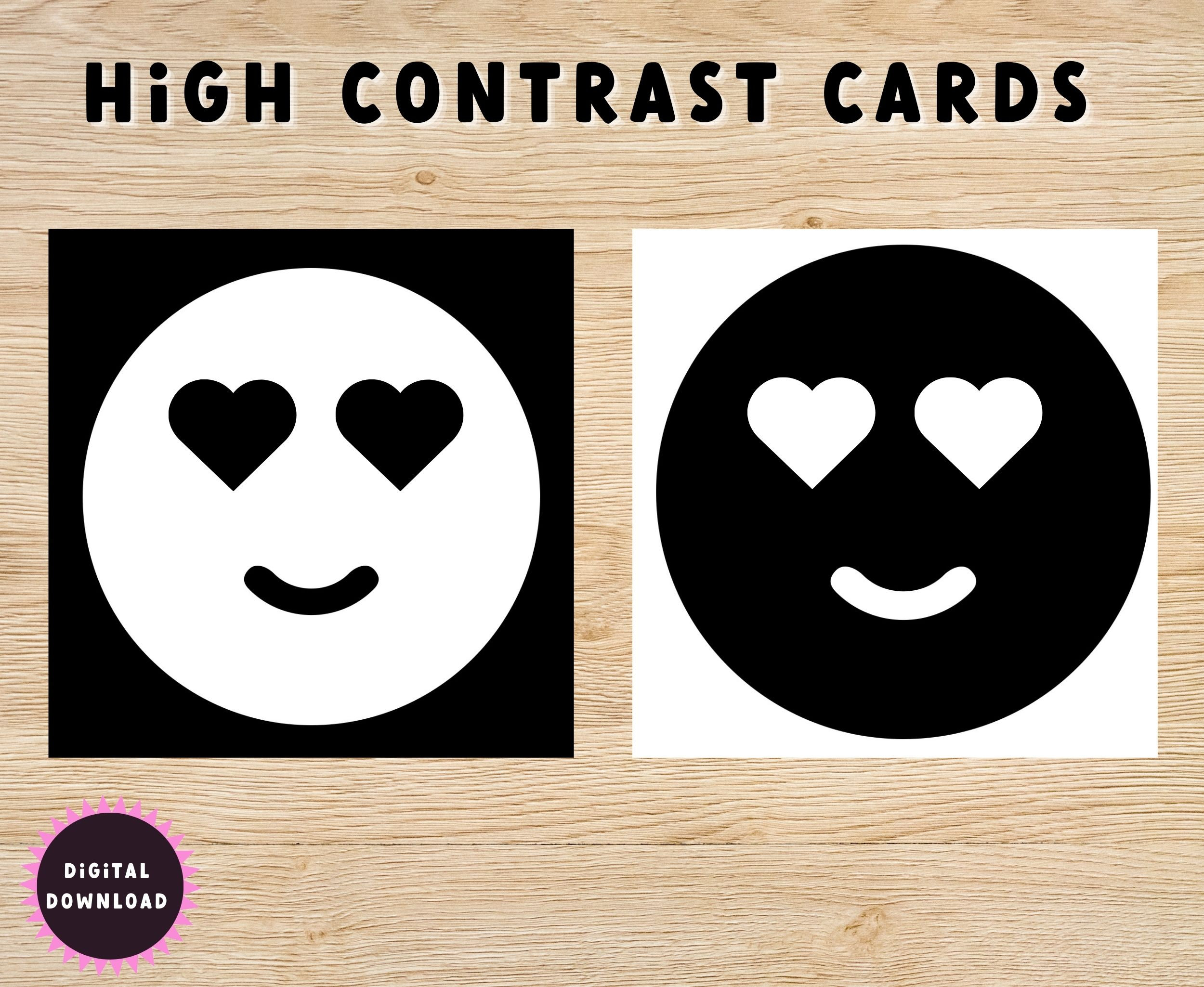 120 Printable Sensory Flashcards, High-contrast Newborn Card,visual ...