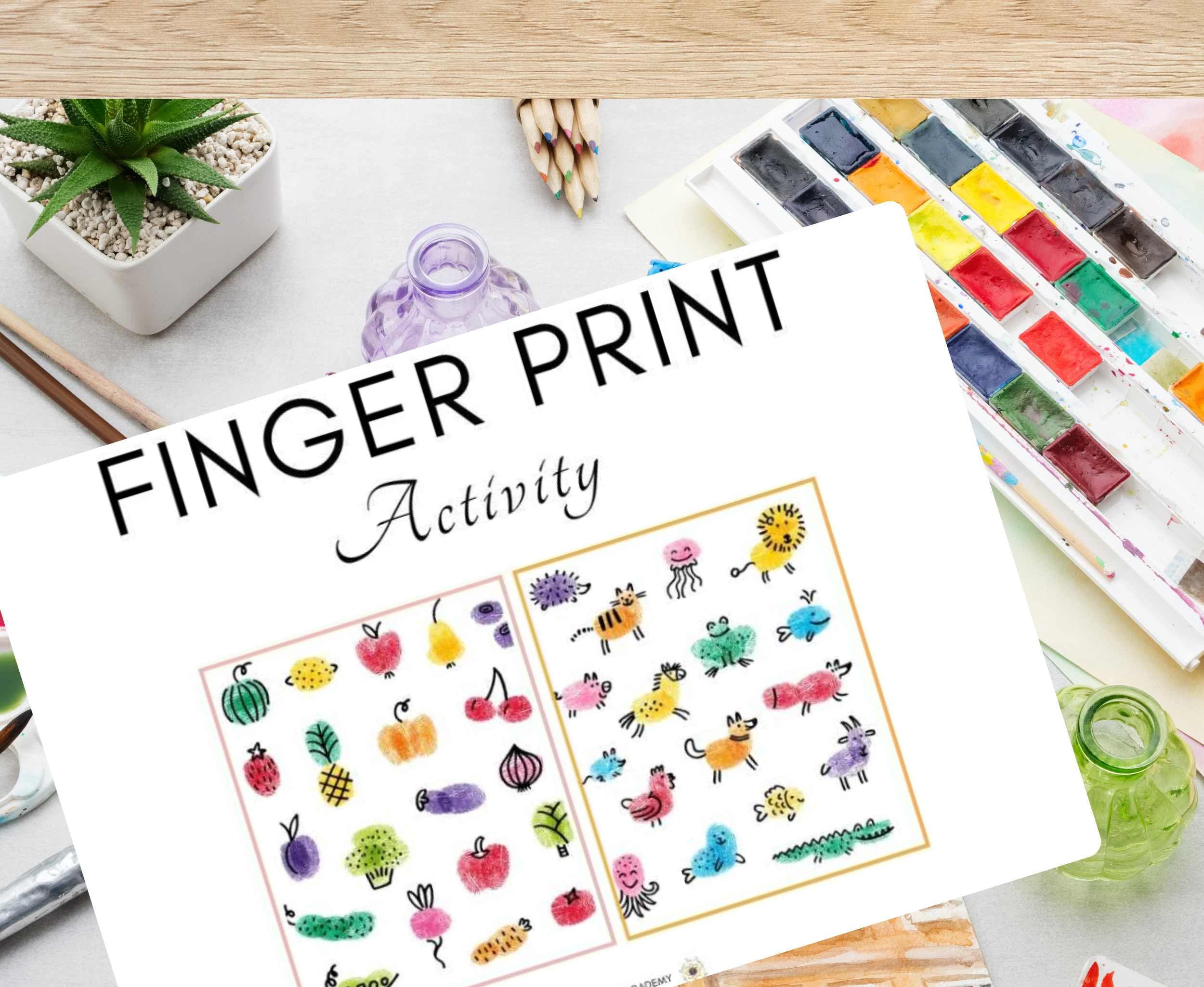Kids Fingerprint Printables, Fingerprint Art, Personalised Gift ...