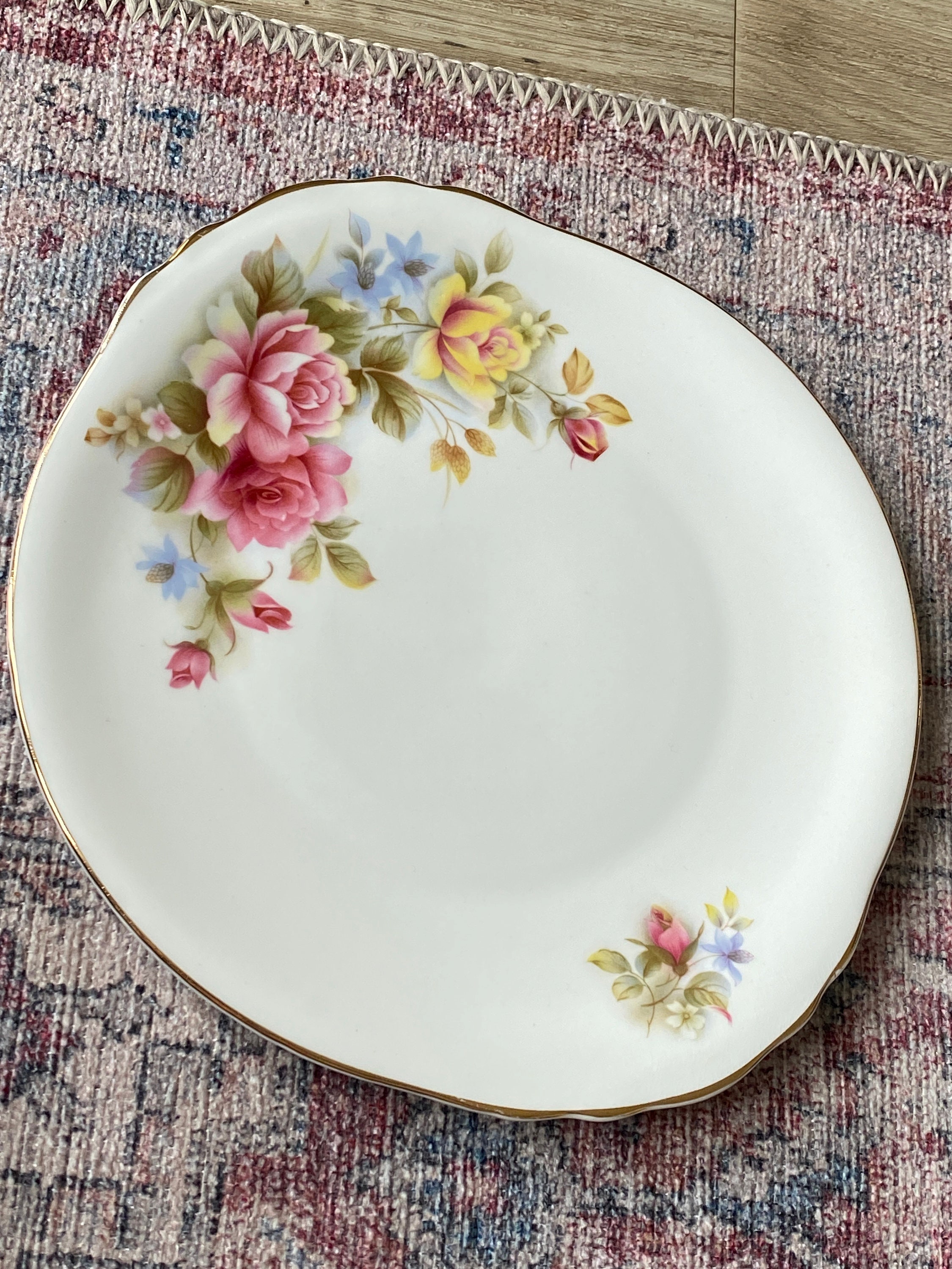 Vintage Arklow Irish Bone China Cake Plate With Lovely Rose Pattern and ...