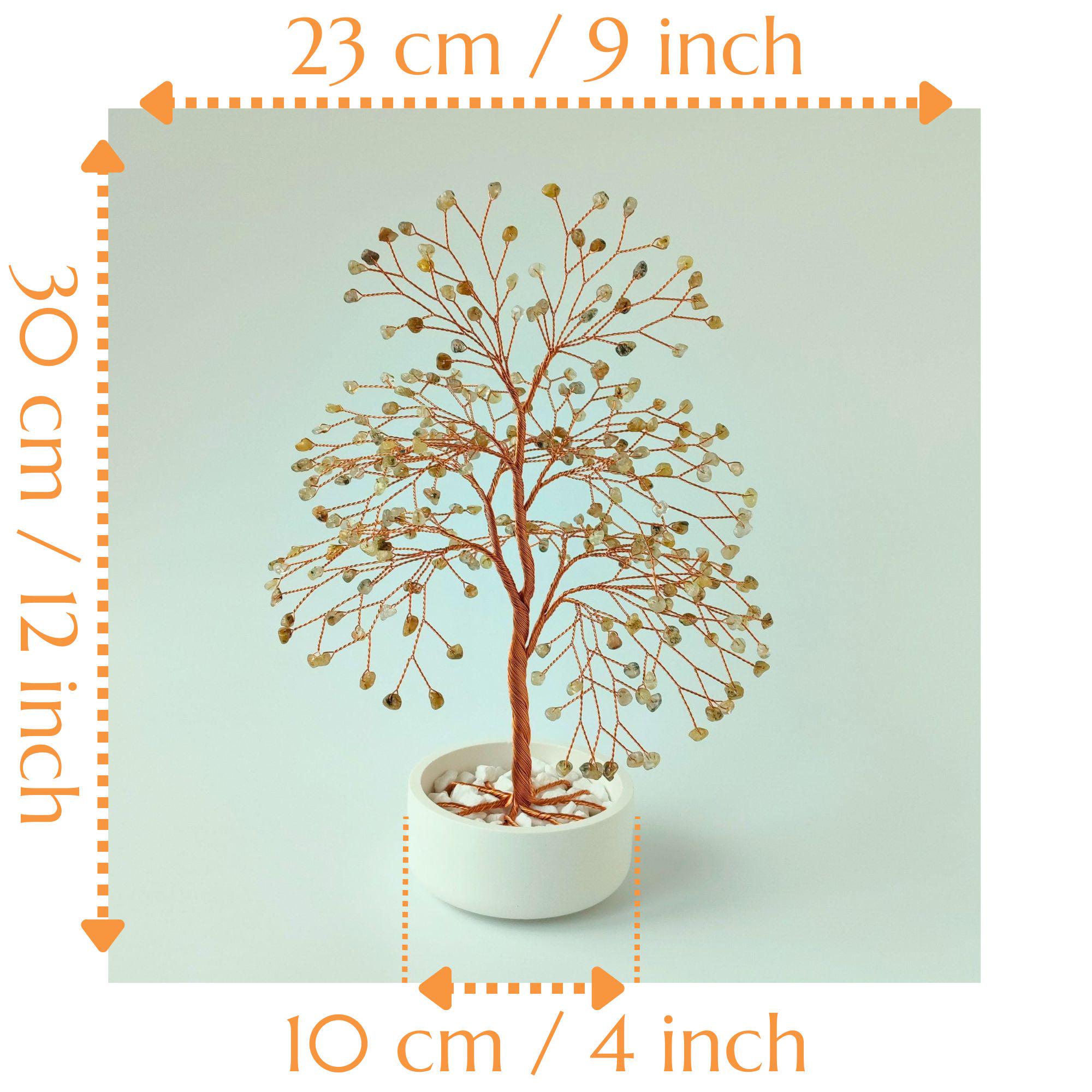 Large Rutilated Quartz Tree Sculpture - Handmade Copper Wire Bonsai ...