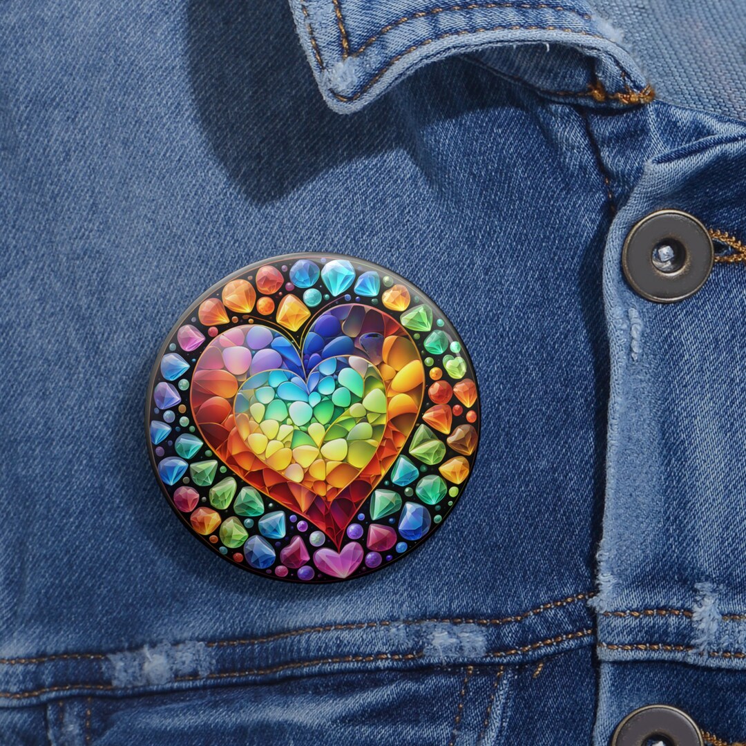 Rainbow Heart, Pin , Mental Health Awareness, Pin Buttons, Adhd Gift ...