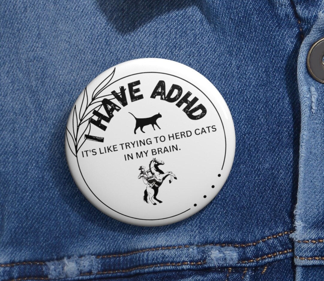 ADHD Herd of Cats Pin Buttons, Neurodivergent Gift , Neuro Spicy - Etsy