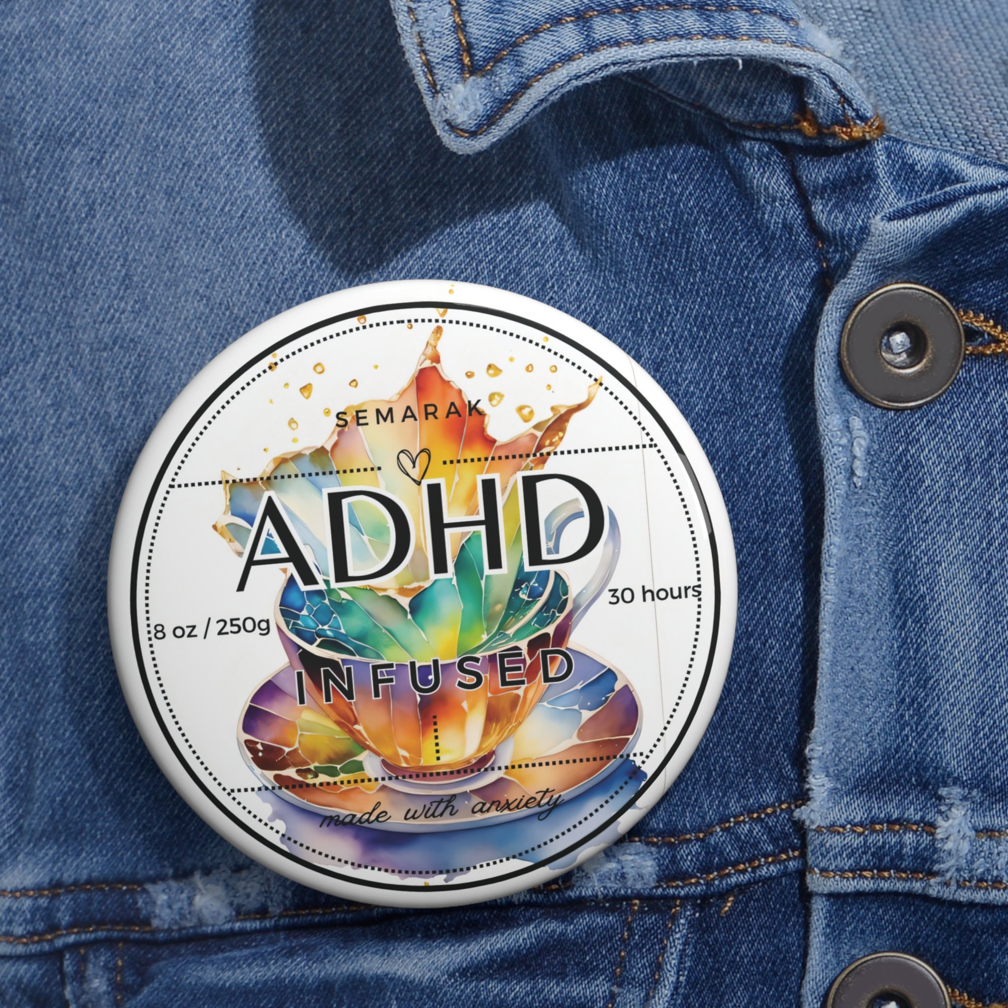 ADHD Infused Mental Health Adhd Pin Adhd Gift 80hd Pin - Etsy