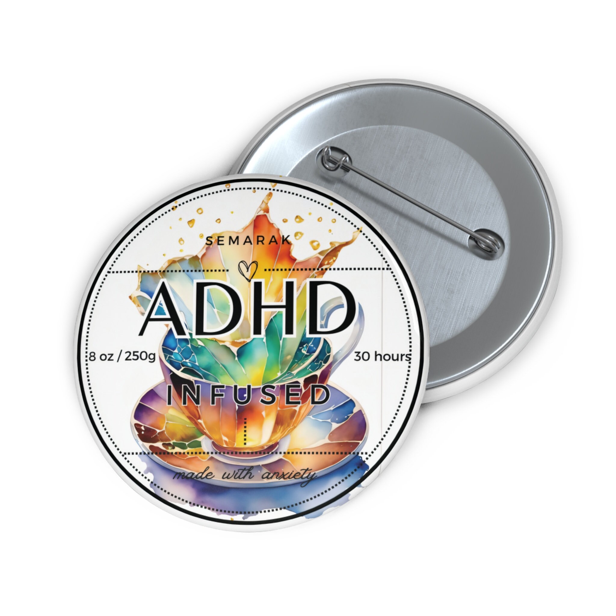 ADHD Infused Mental Health Adhd Pin Adhd Gift 80hd Pin - Etsy