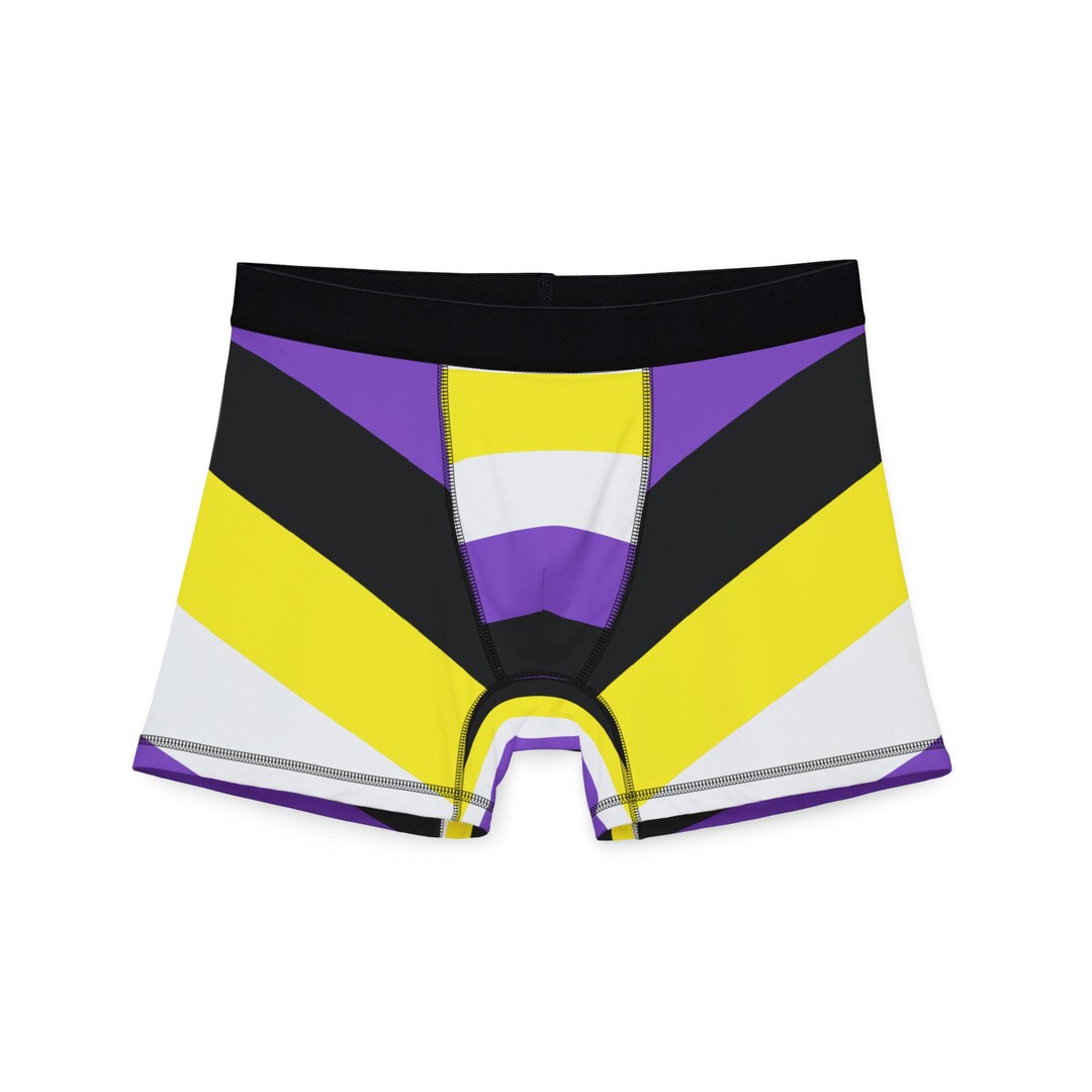 Non-binary Flag Men's Boxers, LGBTQ Pride Lingerie, Gender Neutral ...