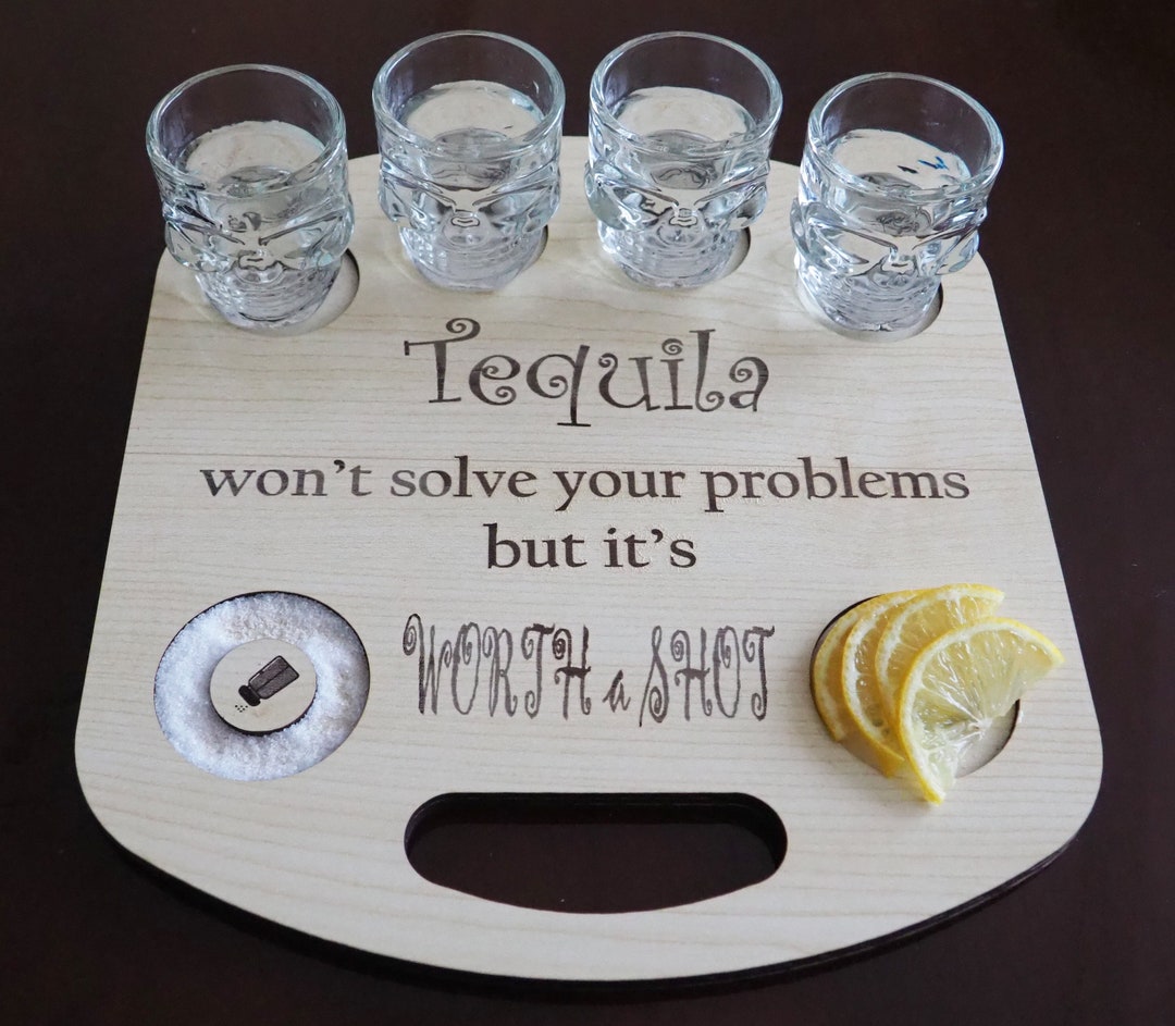 Wooden Tequila Drink Flights Board and Pirate Shot Glasses - Etsy