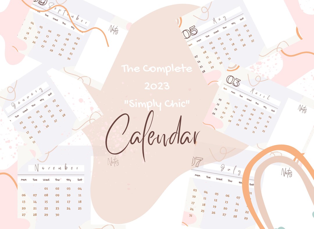 2023 "simply Chic" Calendar - Etsy