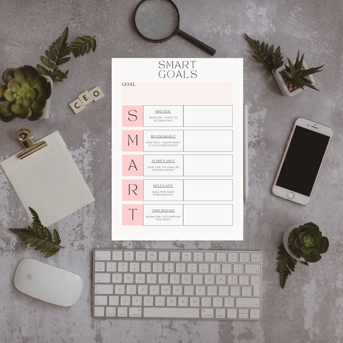 SMART Goal Planner Printable, Goal Tracker Printable, Productivity ...