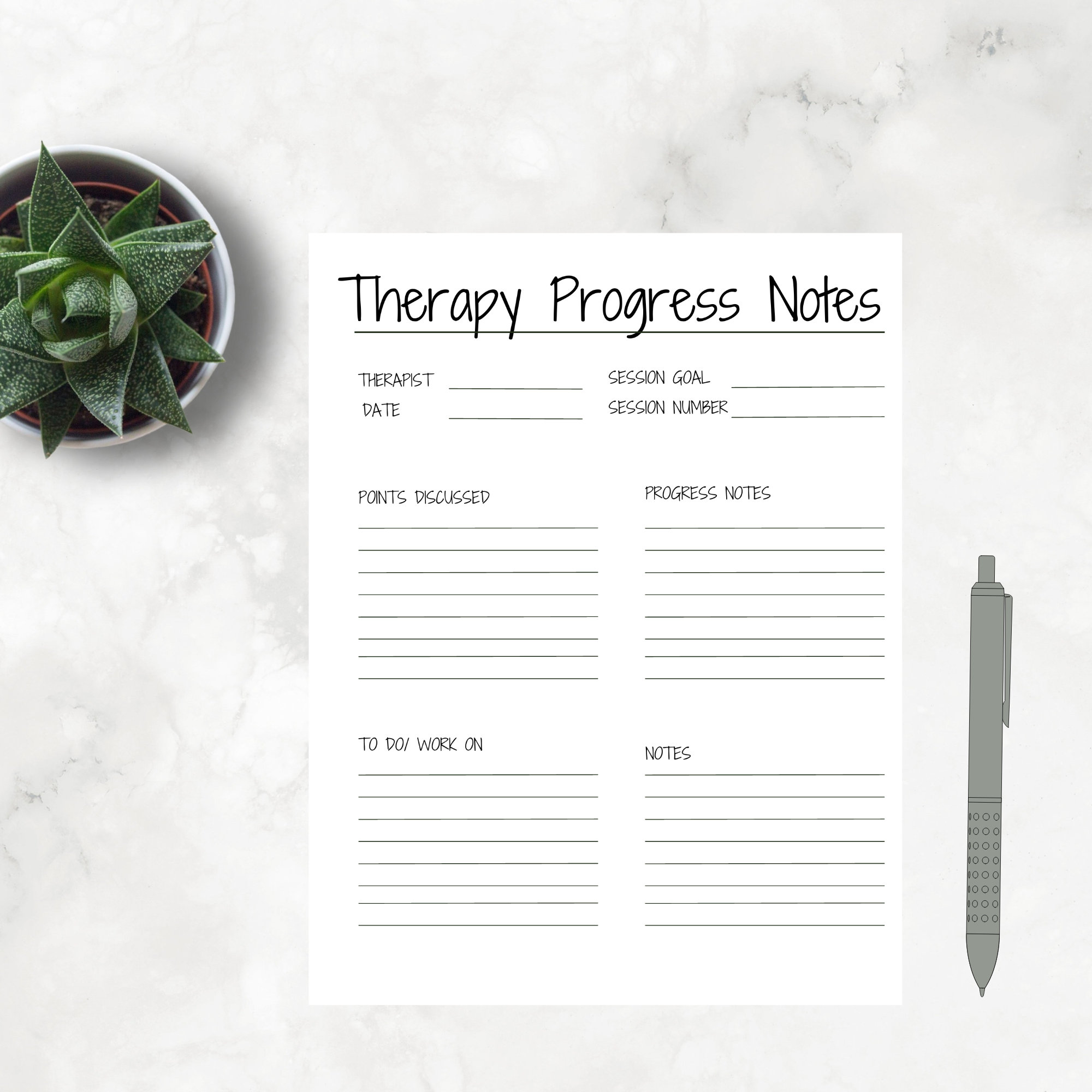 Therapy Notes Printable, Therapy Journal, Therapy Note Template ...