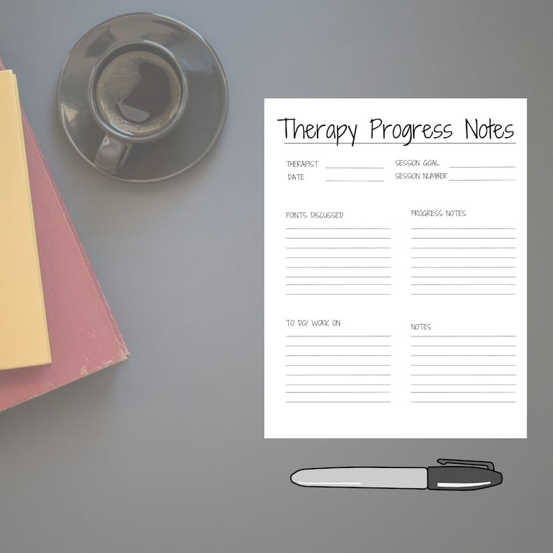 Therapy Notes Printable, Therapy Journal, Therapy Note Template ...