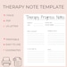Therapy Notes Printable, Therapy Journal, Therapy Note Template ...