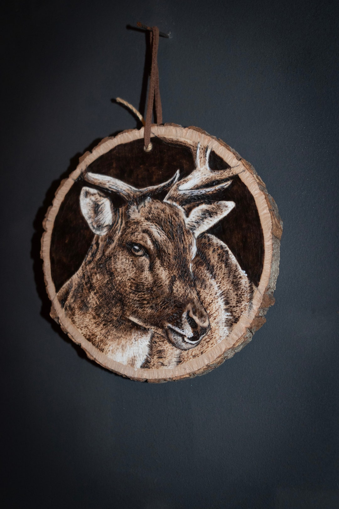 Stag Art, Pyrography Art, Earth Tone Wall Art, Wall Decor, Rustic Art ...