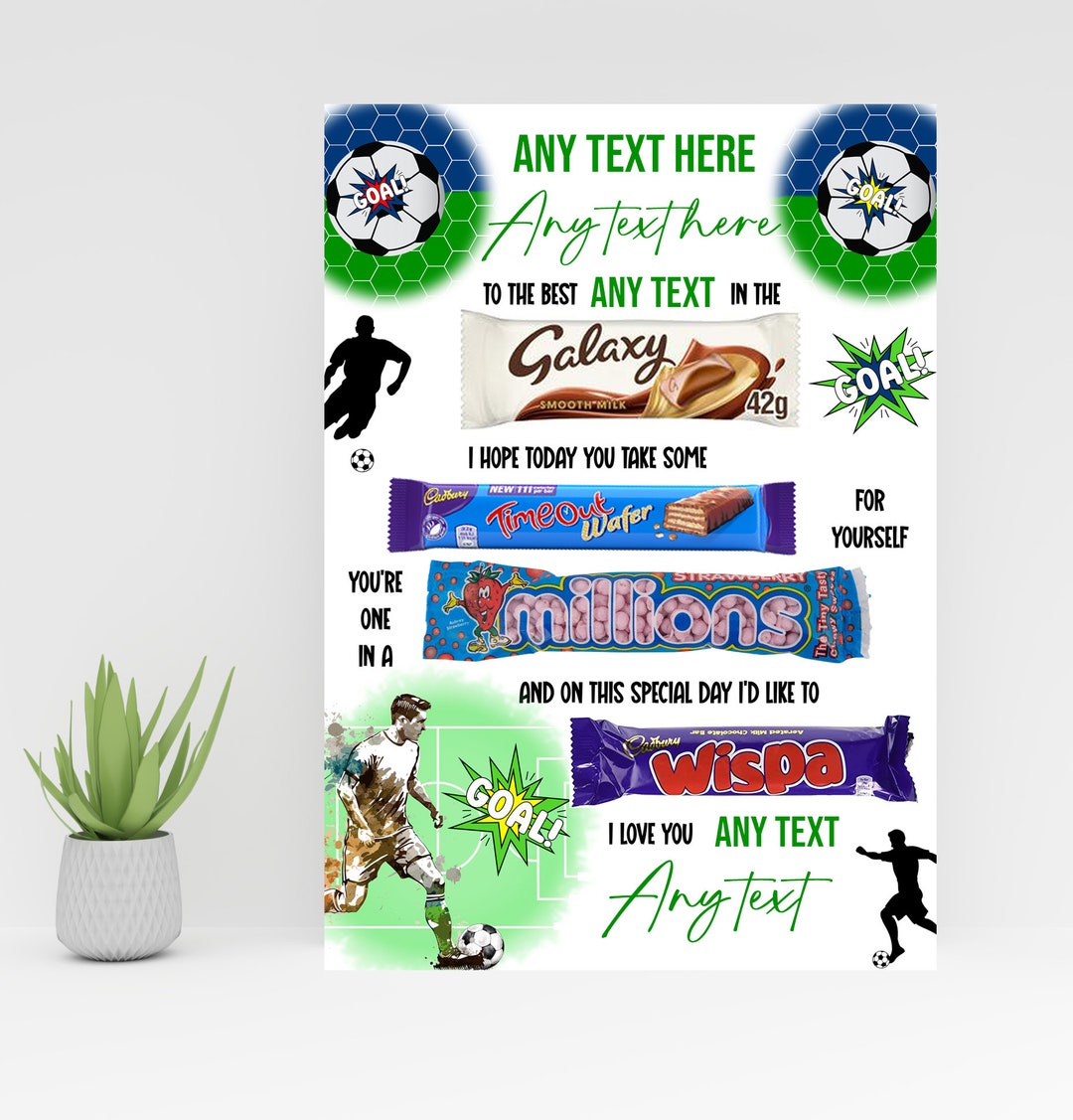 Football DIGITAL BLANK A4 Chocolate Board Digital Download Blank for ...