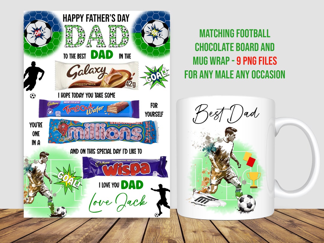 DIGITAL MEGA BUNDLE Dad Football A4 Chocolate Board Digital Download ...