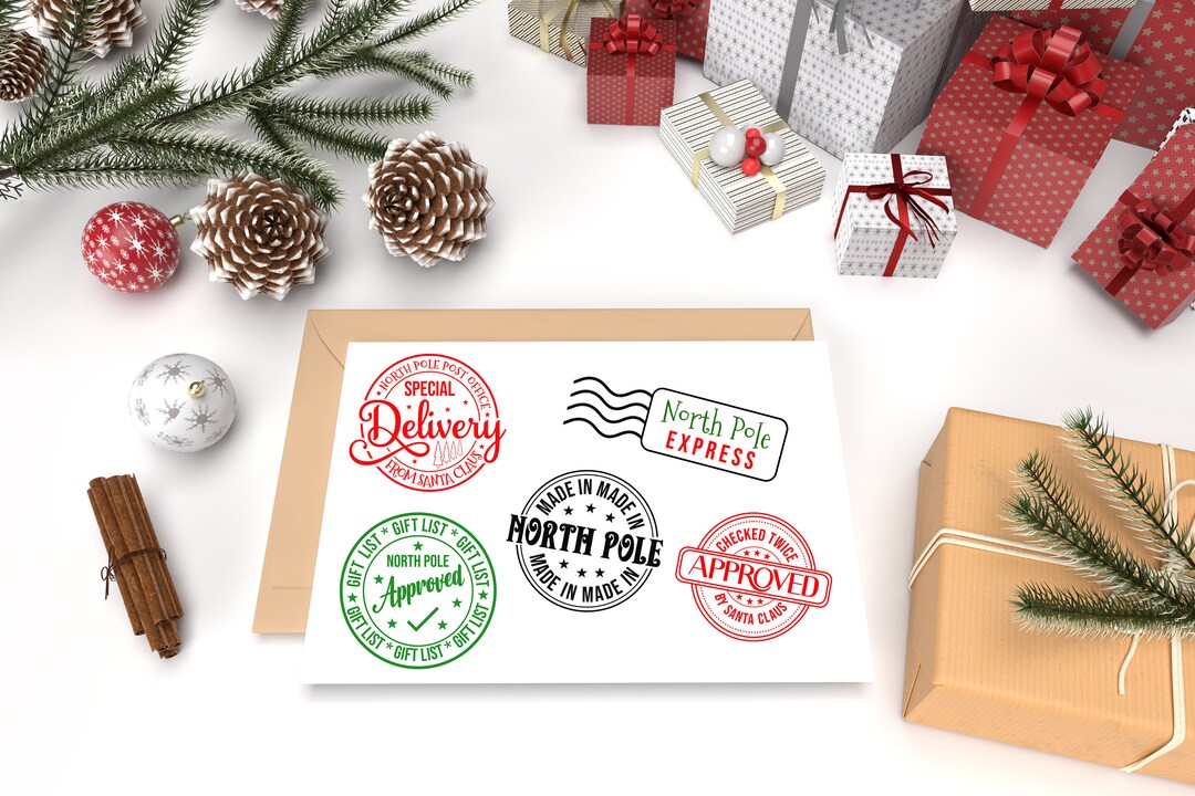 Bundle 5 Santa Stamps DIGITAL DOWNLOAD Special Delivery Stamp - Etsy ...