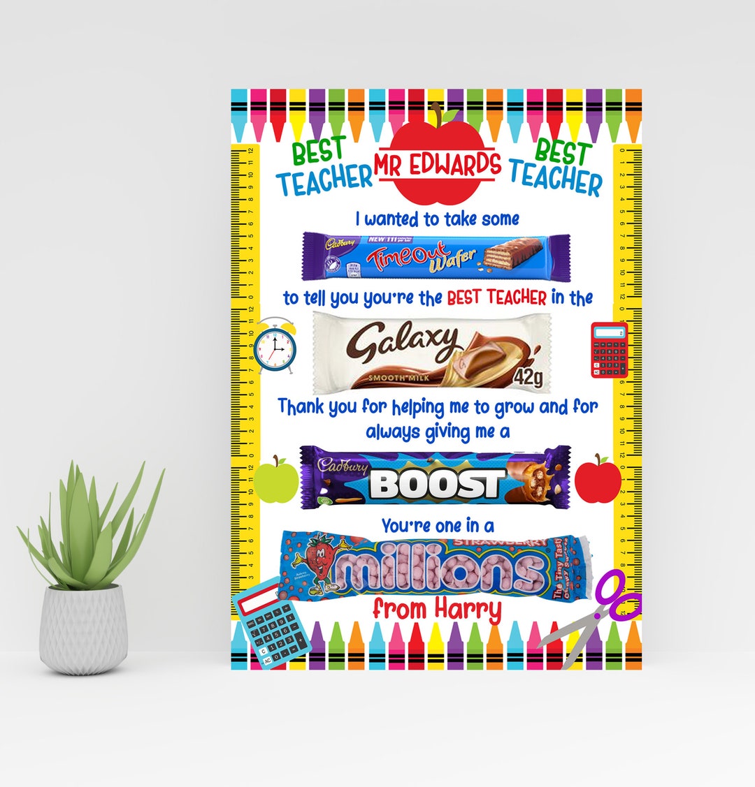 Teacher DIGITAL A4 Chocolate Message Board Digital Download 2 PNG Files ...