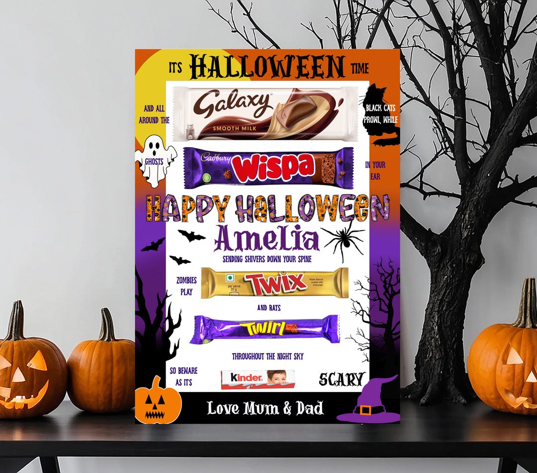 DIGITAL Halloween A4 Chocolate Message Board Digital Download - Etsy UK