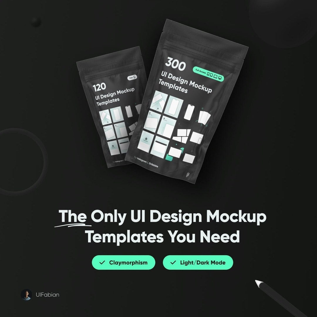 UI Design Mockup Templates - Full Access - Etsy