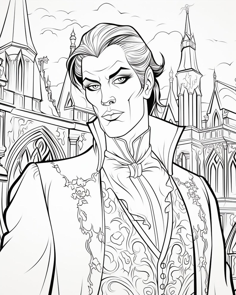 30 Vampire Colouring Pages Vol 1 - Etsy