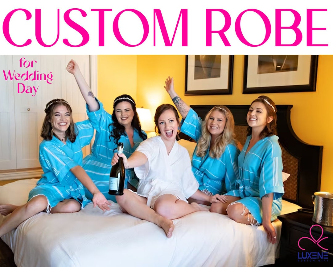 CUSTOM Bridesmaid Robe, Personalized Cotton Robes, Unique Holiday Gifts ...