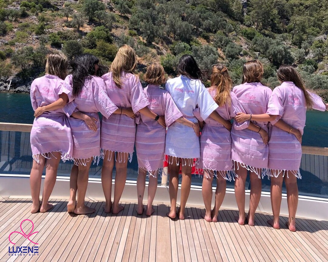 UNIQUE Bridal Party Robe, Personalized Bridesmaids Robes, Turkish Towel ...