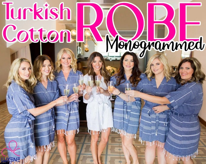 CUSTOM Bridal Robe, Personalized Bridesmaid Bachelorette Party Robe ...