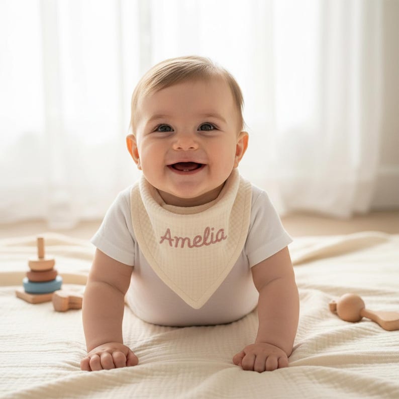 Custom Newborn Bib, Personalized Baby Bib With Embroidered Name ...