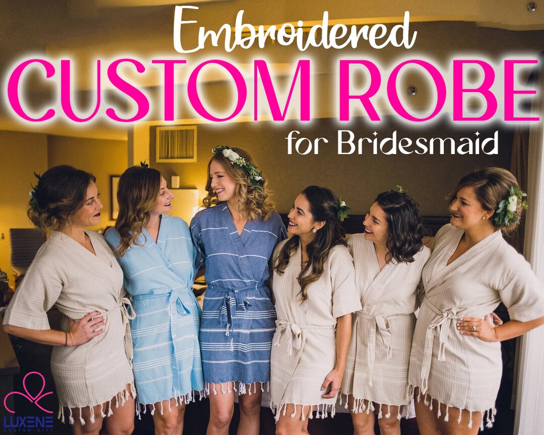 PERSONALIZED Bridesmaid Robes, Custom Oversized Bridal Robe, Unique ...