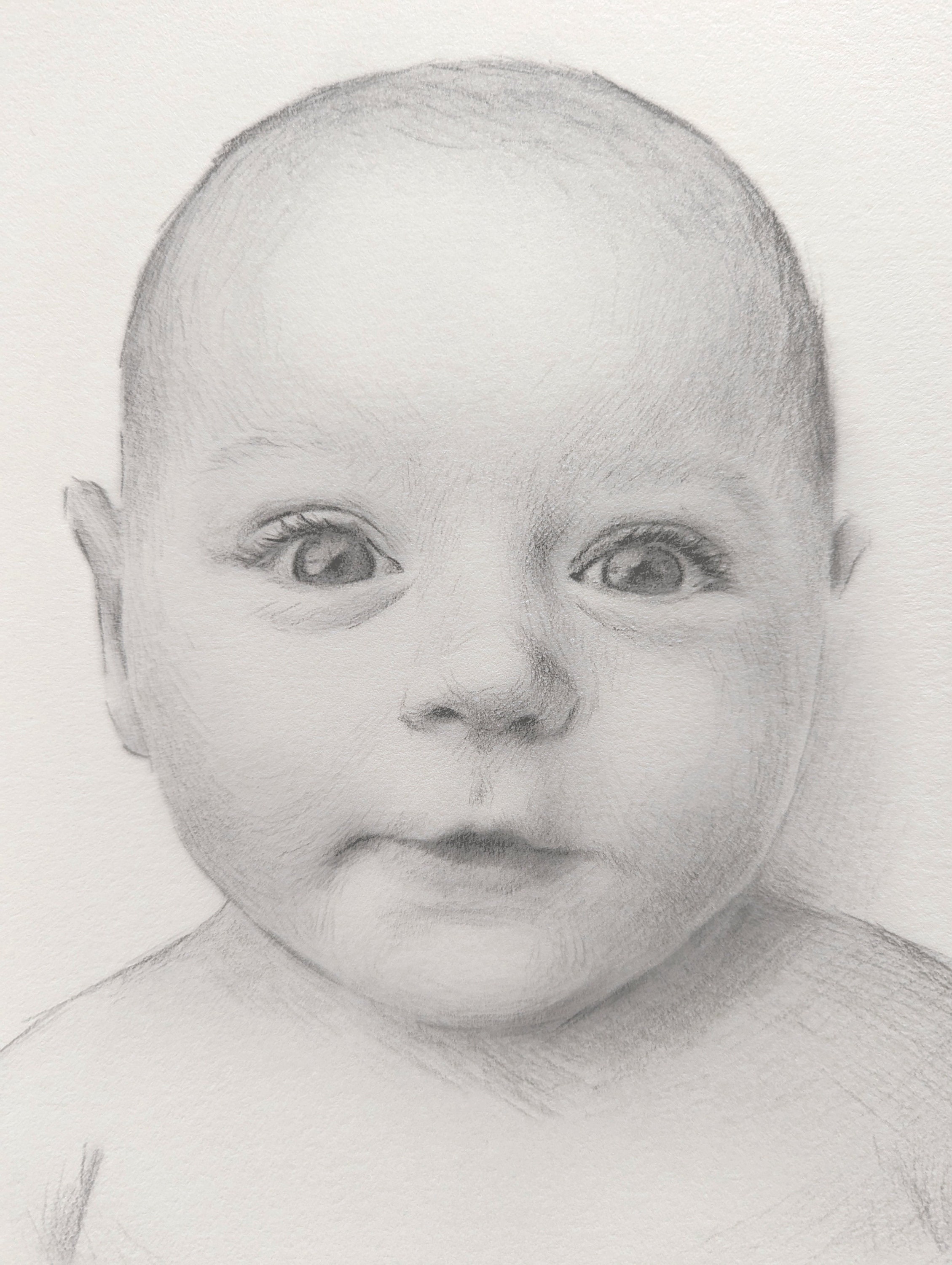 Commission Baby or Child Portrait Drawing From Custom Photo ...