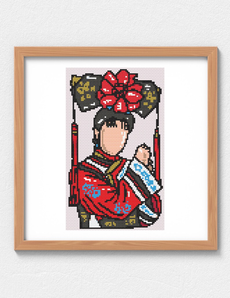 Lady in Red Cross Stitch Pattern - Etsy