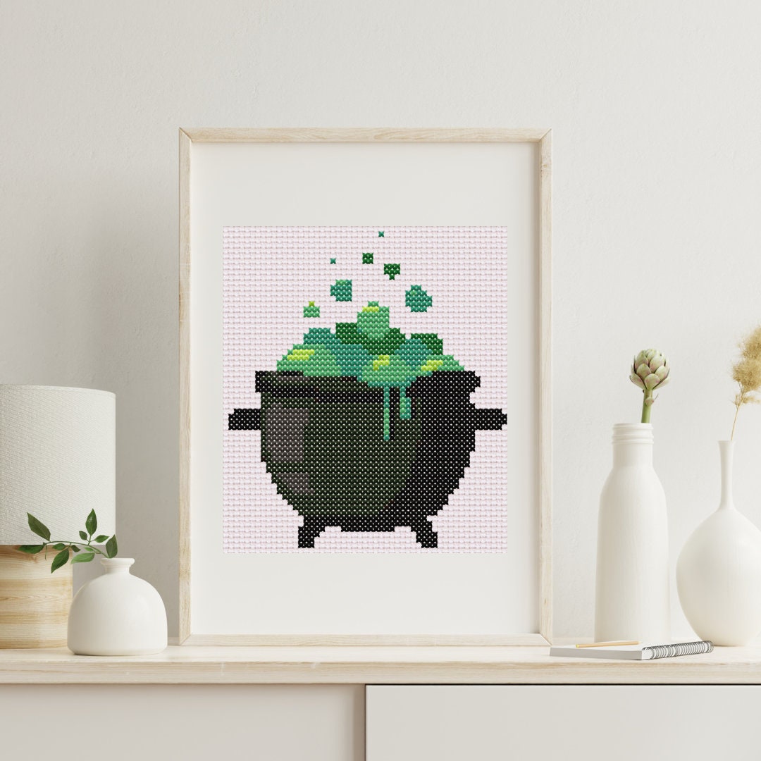 Bubbling Cauldron Cross Stitch Pattern - Etsy