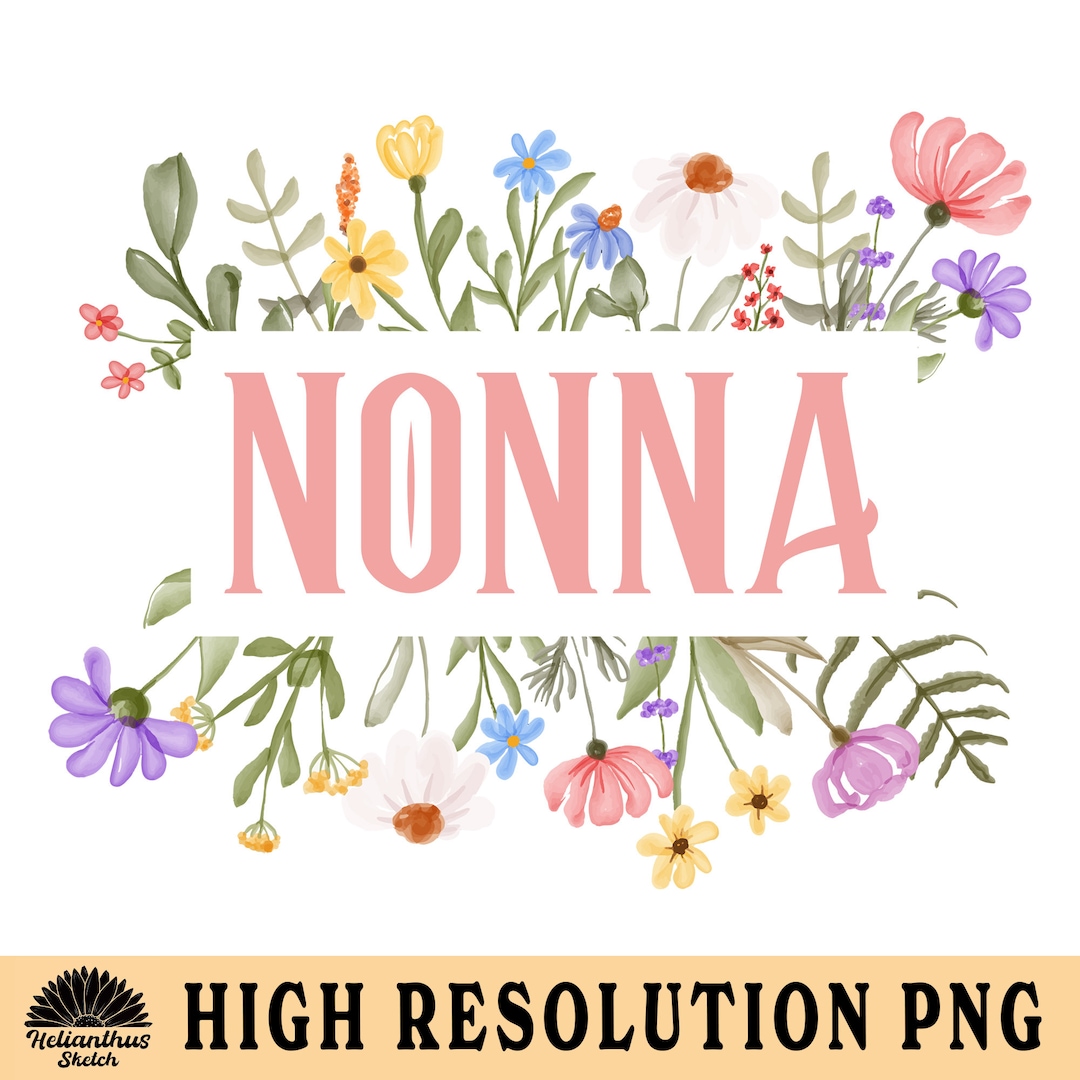 Retro Floral Nonna PNG, Nonna Sublimation Designs, Nonna Png File for ...