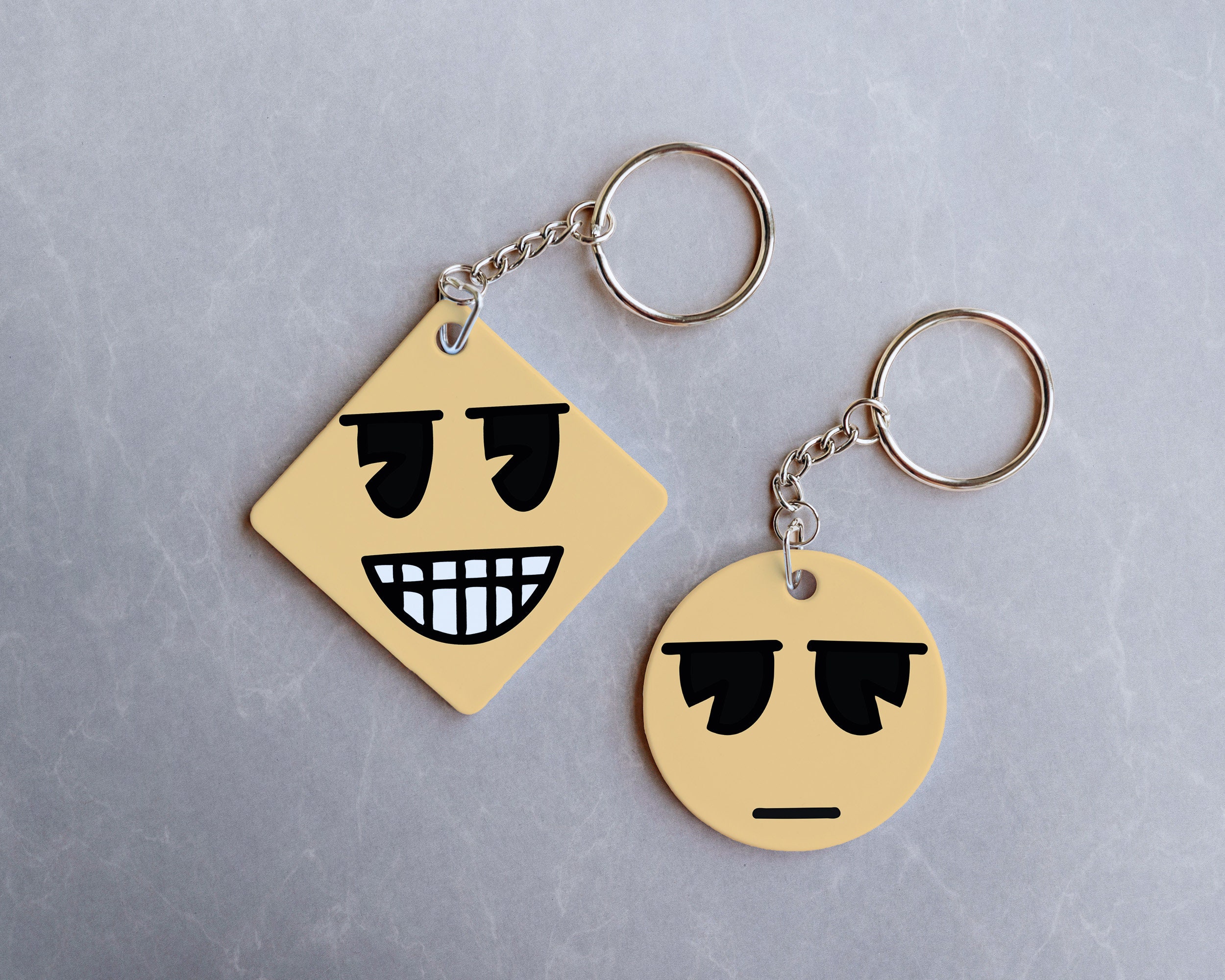 Layered Emoji Keychain SVG, Retro Emoji SVG, Motel Vintage Keychain SVG ...