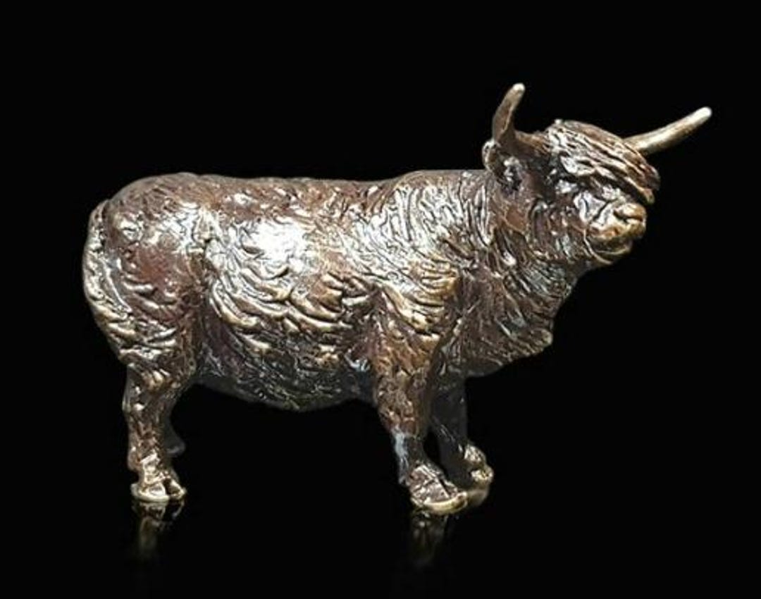 Highland Cow Standing Bronze Miniature (butler and Peach) - Etsy