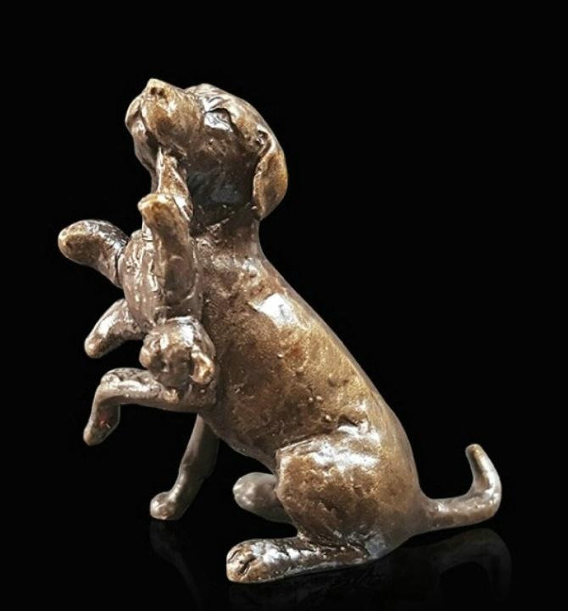 Labrador With Teddy Bronze Miniature butler and Peach - Etsy