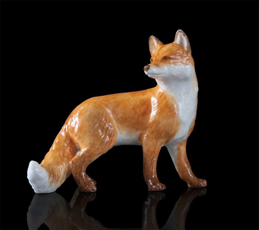 Fox Hand Painted Fine Bone China Miniature Figurine - Etsy