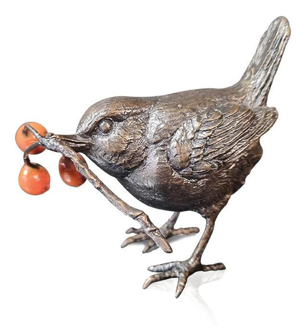 Wren With Berries (1190) Bronze Sculpture by Keith Sherwin (richard ...