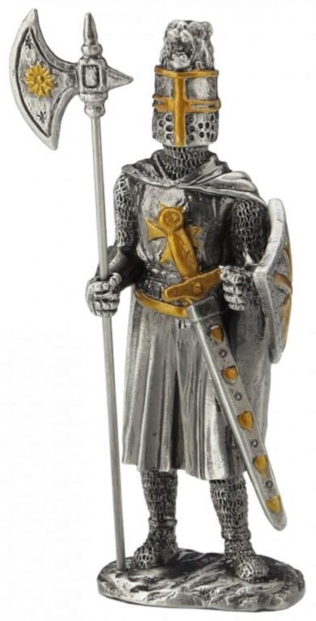 Knight Crusader With Halberd and Long Sword Pewter Figurine - Etsy
