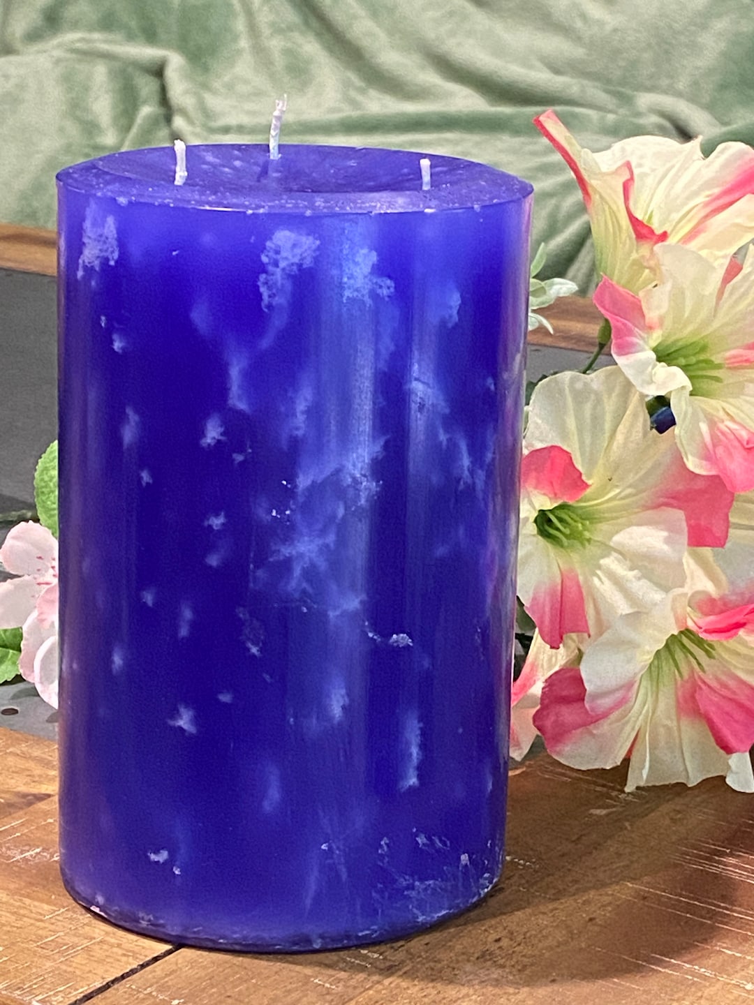 Large Purple Mottled Candle - Etsy