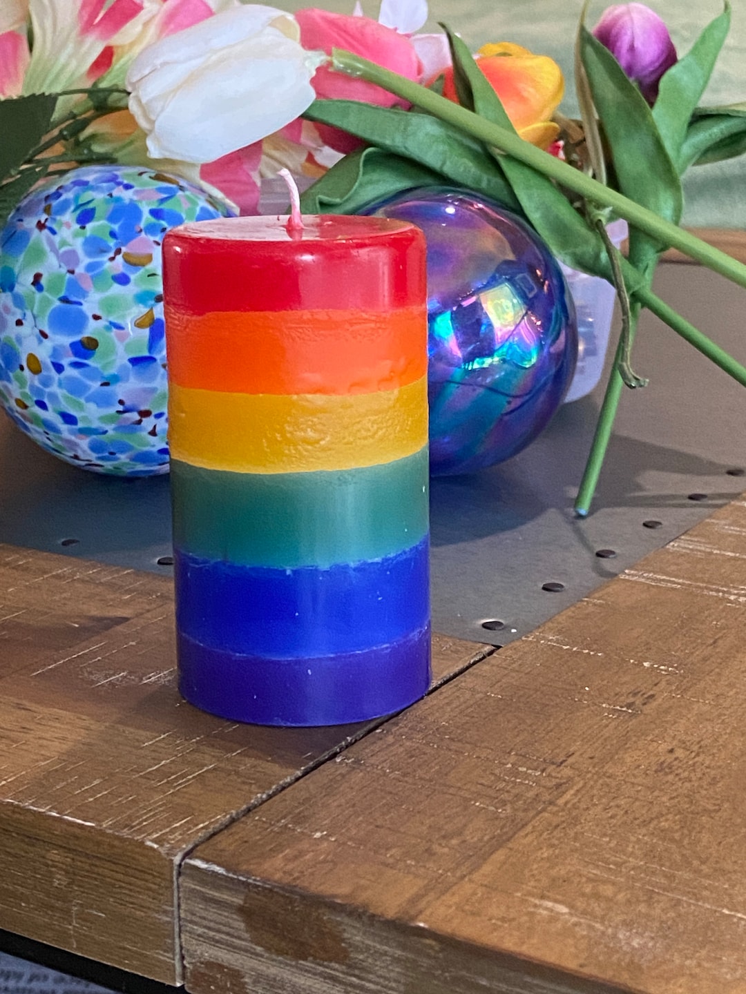 Pride Colored Pillar Candle - Etsy