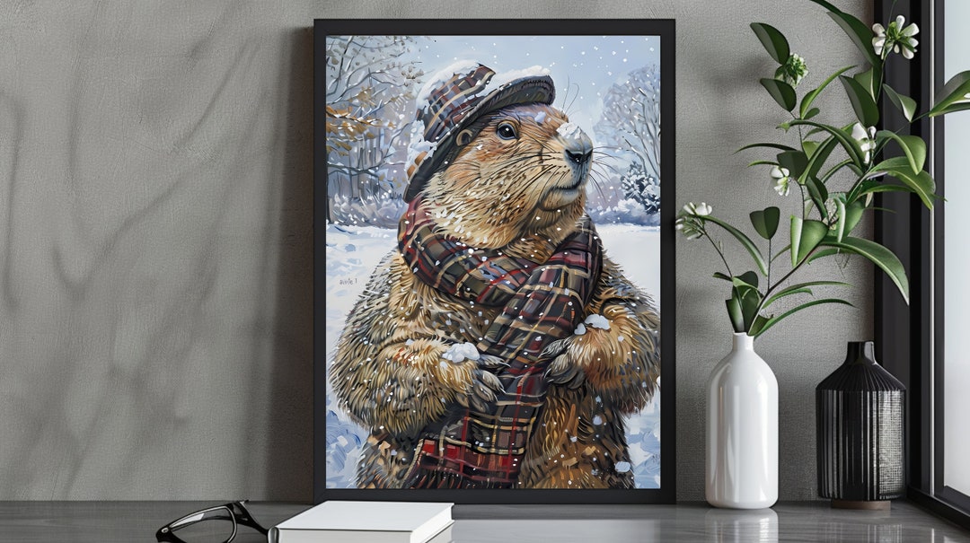 Groundhog Day Wall Art Printable, Groundhog Decor for Groundhog Day ...