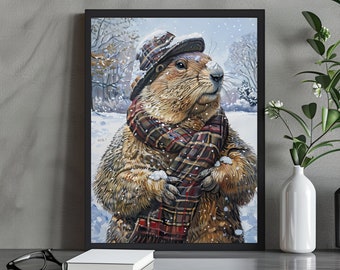 Groundhog Day Wall Art Printable, Groundhog Decor for Groundhog Day ...