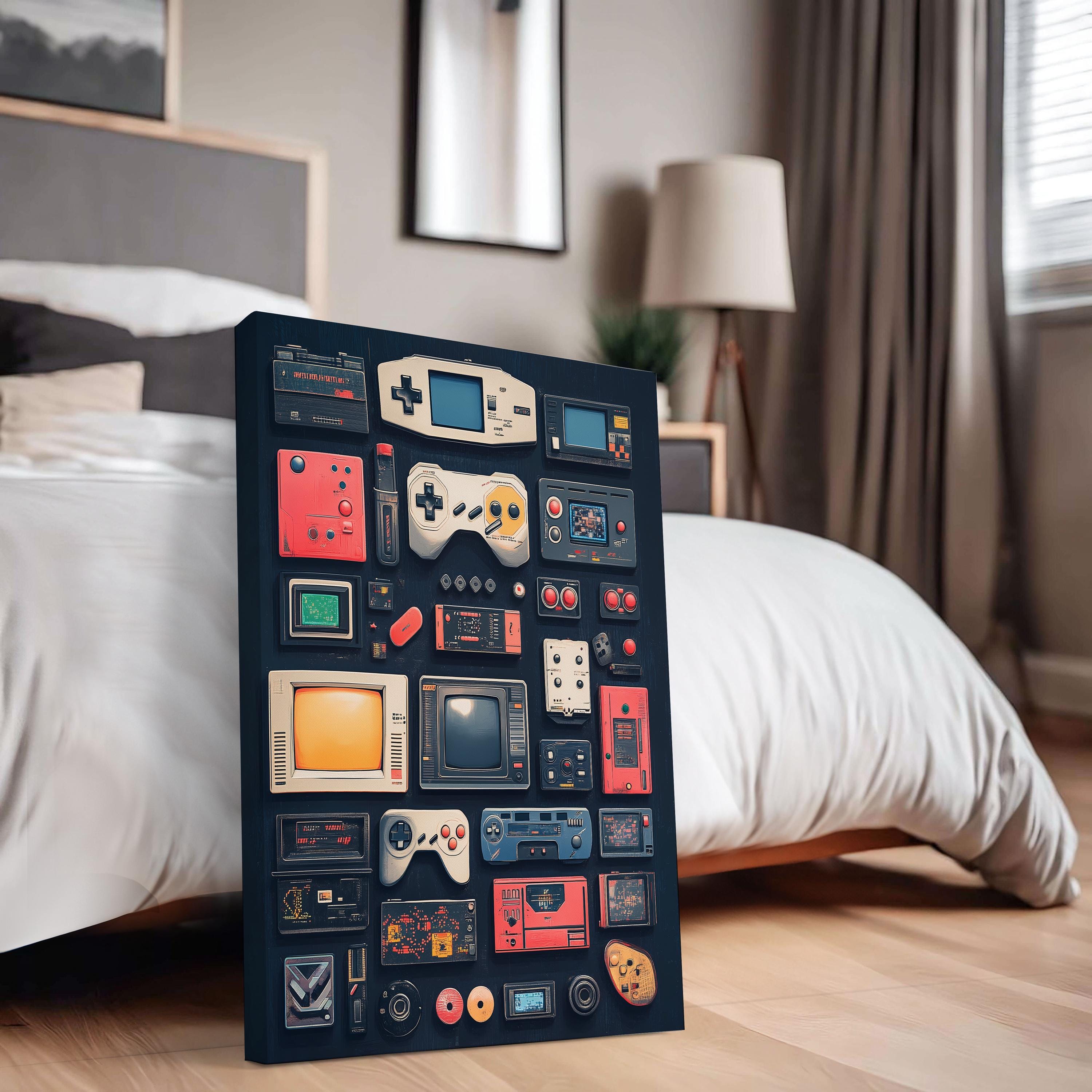 Retro Console Blueprint Poster – Vintage Gaming Wall Art – 80s 90s ...