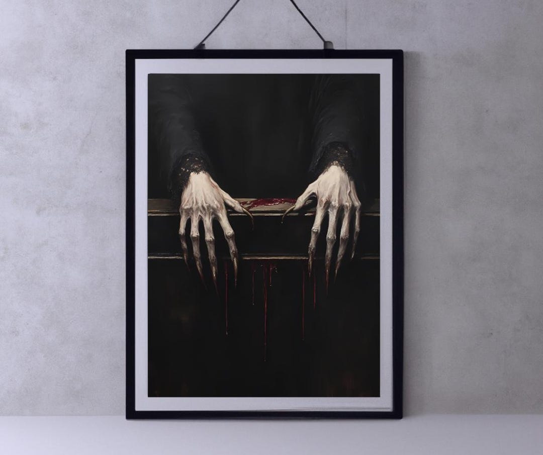 Clawed Hands Dracula Vampire Print, Gothic Art Dark Cottagecore Print ...