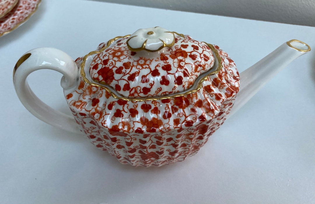Tea Set Spode Copeland, Teapot, Sugar Bowl, Milk Jug, Tea Cups, Saucers ...